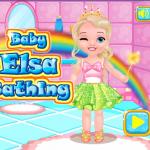 Play Baby Elsa Bathing game online at Y8
