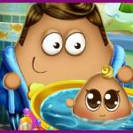 Play Pou Baby Wash game online at Y8